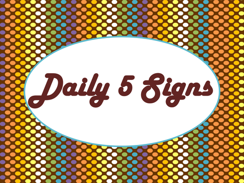Daily 5 Bulletin Board Signs/Posters (Chocolate Rave Theme) | Teaching ...