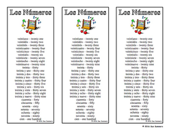 Spanish Numbers Bookmarks / Bilingual Bookmarks 0 - 100 by ...