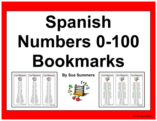 Spanish Numbers Bookmarks / Bilingual Bookmarks 0 - 100 | Teaching ...