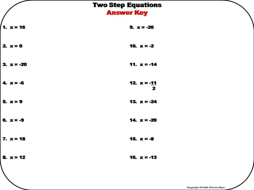 Two Step Equations Task Cards | Teaching Resources
