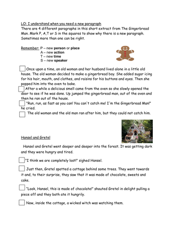 Paragraphs 2 fiction / story writing | Teaching Resources