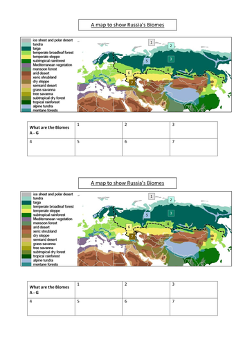 Russia's Biomes by Gemma_since82 - Teaching Resources - TES