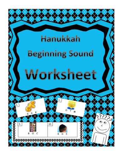 Hanukkah-Themed Beginning Sound Identification Worksheet (Chanukah ...