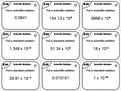 Scientific Notation Task Cards | Teaching Resources