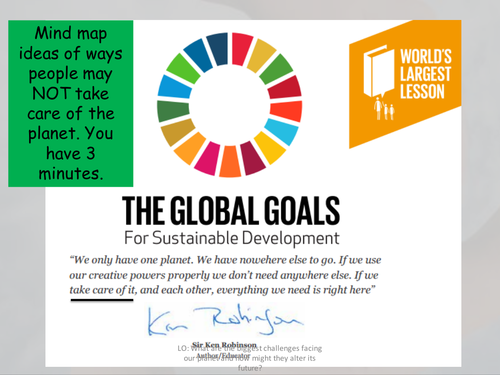 Global Goals lesson 1 & Sustainability lesson 2 | Teaching Resources