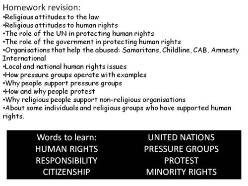 HUMAN RIGHTS COMPLETE UNIT KS3 CITIZENSHIP RE | Teaching Resources