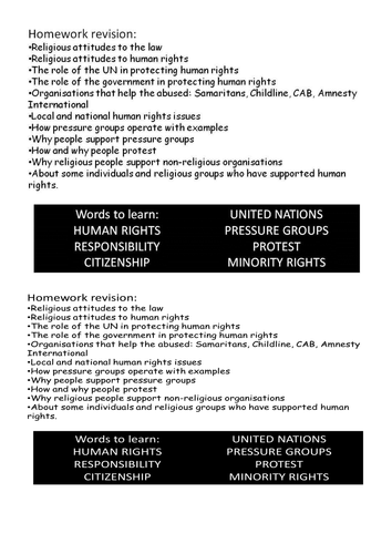 HUMAN RIGHTS COMPLETE UNIT KS3 CITIZENSHIP RE | Teaching Resources