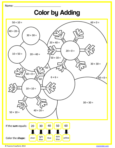 Christmas Color by Number (second grade) Color by Addition and ...