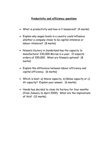 Production & Productivity - Labour & Capital Productivity - GCSE ...
