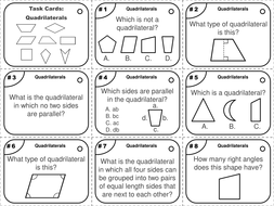 Quadrilaterals Task Cards | Teaching Resources