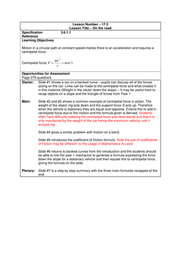 Physics A-Level Year 2 Lesson - On the Road (Powerpoint AND lesson plan ...