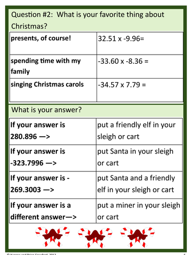 Christmas Math Goofy Glyph (7th Grade Common Core) | Teaching Resources