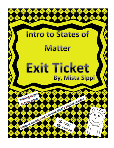 Introduction to States of Matter Exit Ticket | Teaching Resources