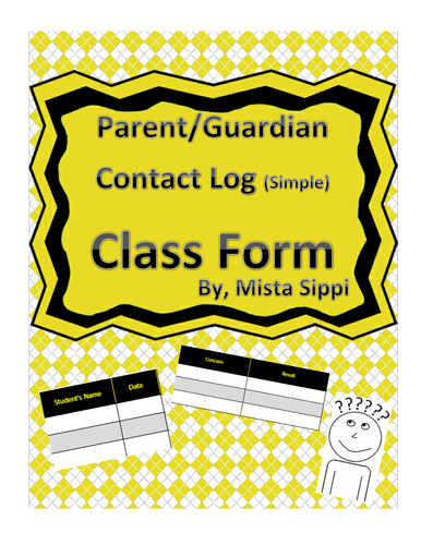 Parent/Guardian Contact Log (Simple) | Teaching Resources