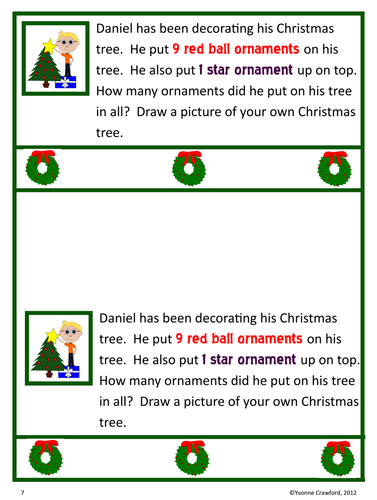 Christmas Math Journal Prompts (1st grade) | Teaching Resources