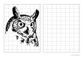 Owl Grid Drawings (animals) (birds) by TheArtyTeacher | Teaching Resources