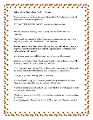 Boss of the Pool activities | Teaching Resources