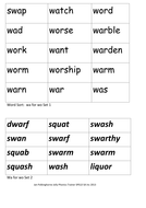 Word Sort Wa for Wo | Teaching Resources