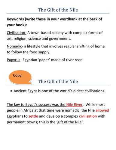 The Gift of the Nile in Ancient Egypt | Teaching Resources