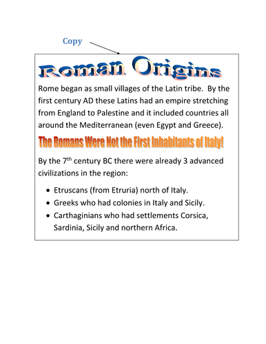 Rome- origins and expansion | Teaching Resources