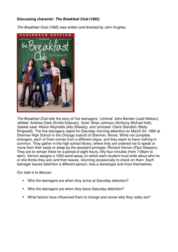 The Breakfast Club | Teaching Resources