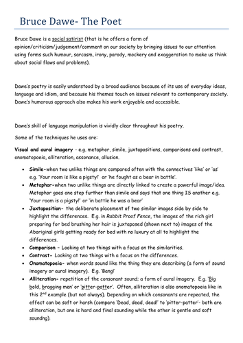 Bruce Dawe- Poetry | Teaching Resources