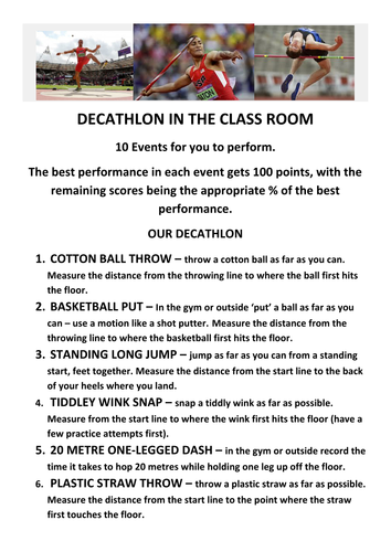 Decathlon in the classroom | Teaching Resources