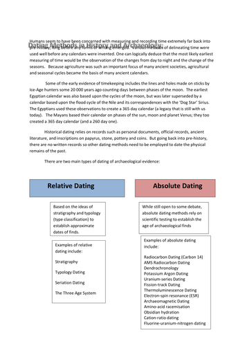 Dating Methods in History and Archaeology | Teaching Resources