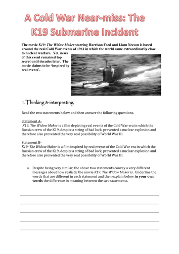 Cold War Incidents K19 and Others | Teaching Resources