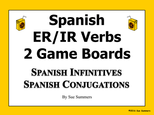 Spanish ER/IR Verbs Bundle - Games, Quiz, Puzzles, Vocabulary, and ...