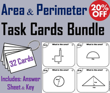 Area and Perimeter Task Cards Bundle | Teaching Resources