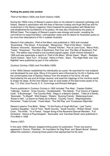 Kenneth Slessor's poetry | Teaching Resources