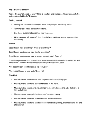 The Catcher in the Rye | Teaching Resources