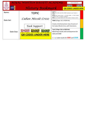 Cuban Missile Crisis QR Code Task | Teaching Resources