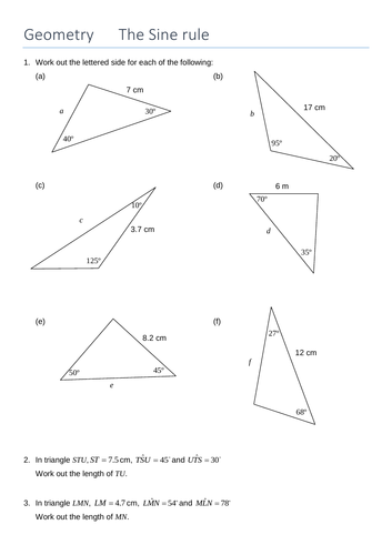 The Sine Rule | Teaching Resources