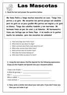 Spanish - Pets Worksheet | Teaching Resources