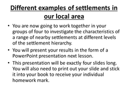 Urban Geography/ Settlement KS3 lesson- Settlement hierarchies ...
