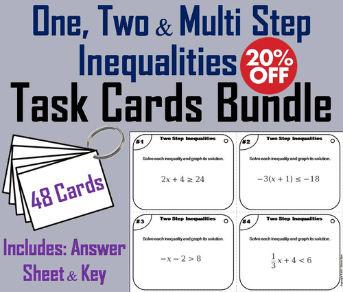 Inequalities Task Cards Bundle | Teaching Resources Inequalities Task Cards Bundle | Teaching Resources