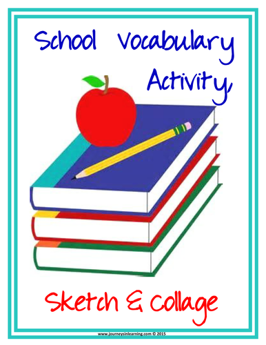 School Vocabulary Activity, Sketch and Collage | Teaching Resources