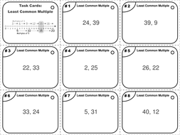 Least Common Multiple Task Cards | Teaching Resources