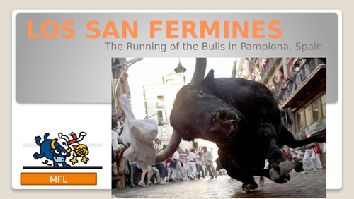 San Fermines. Spanish culture presentation. Running of the bulls ...