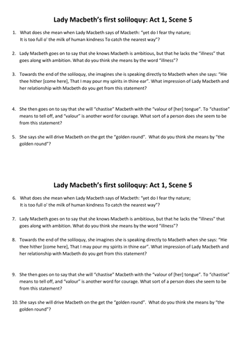 KS3 Macbeth Full SOW | Teaching Resources