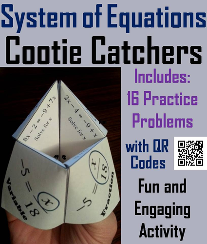 System of Equations Cootie Catchers | Teaching Resources