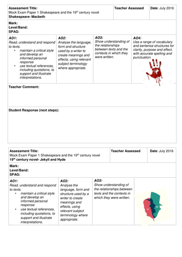 Assessment Feedback Sheet | Teaching Resources