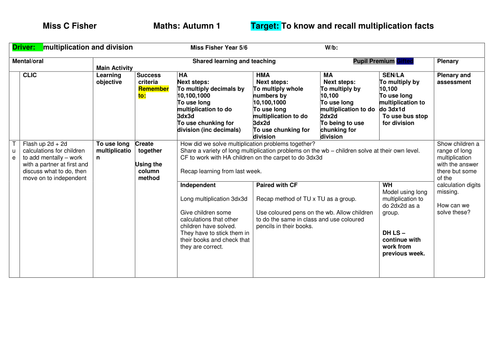 3 weeks year 5/6 maths planning | Teaching Resources