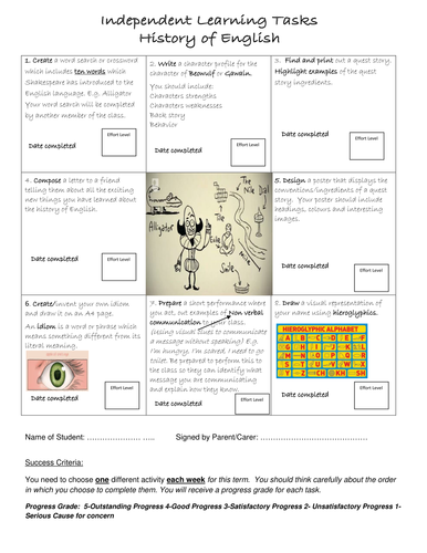 Independent Learning Homework Bundle KS3 | Teaching Resources