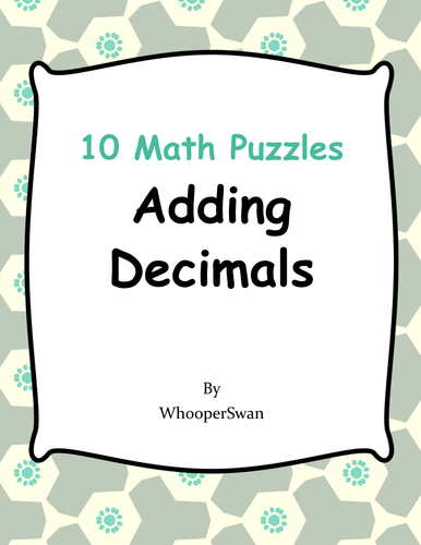 Adding Decimals - Math Puzzles | Teaching Resources