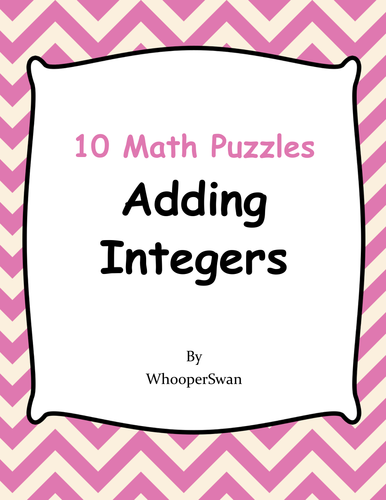 Adding Integers Puzzles | Teaching Resources