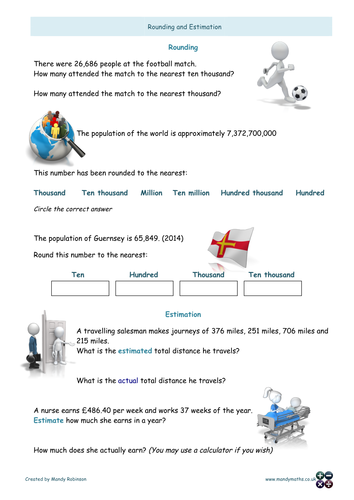 Rounding Estimation Approximation Estimation Worksheets With Answers