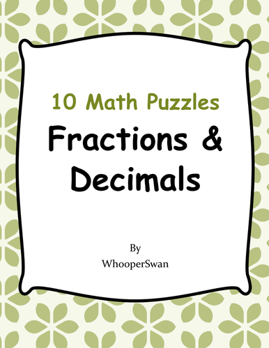 Fractions Math Puzzles Bundle | Teaching Resources